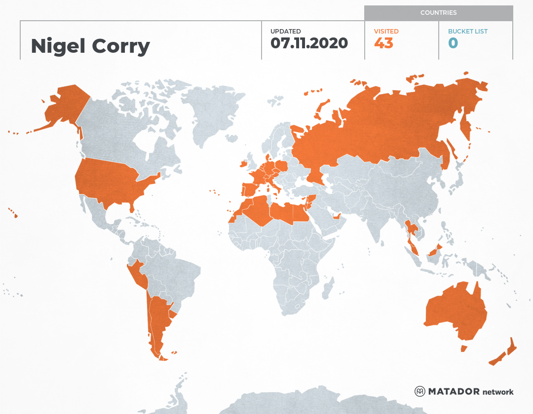 Nigel Corry’s Travel Map – Matador Network