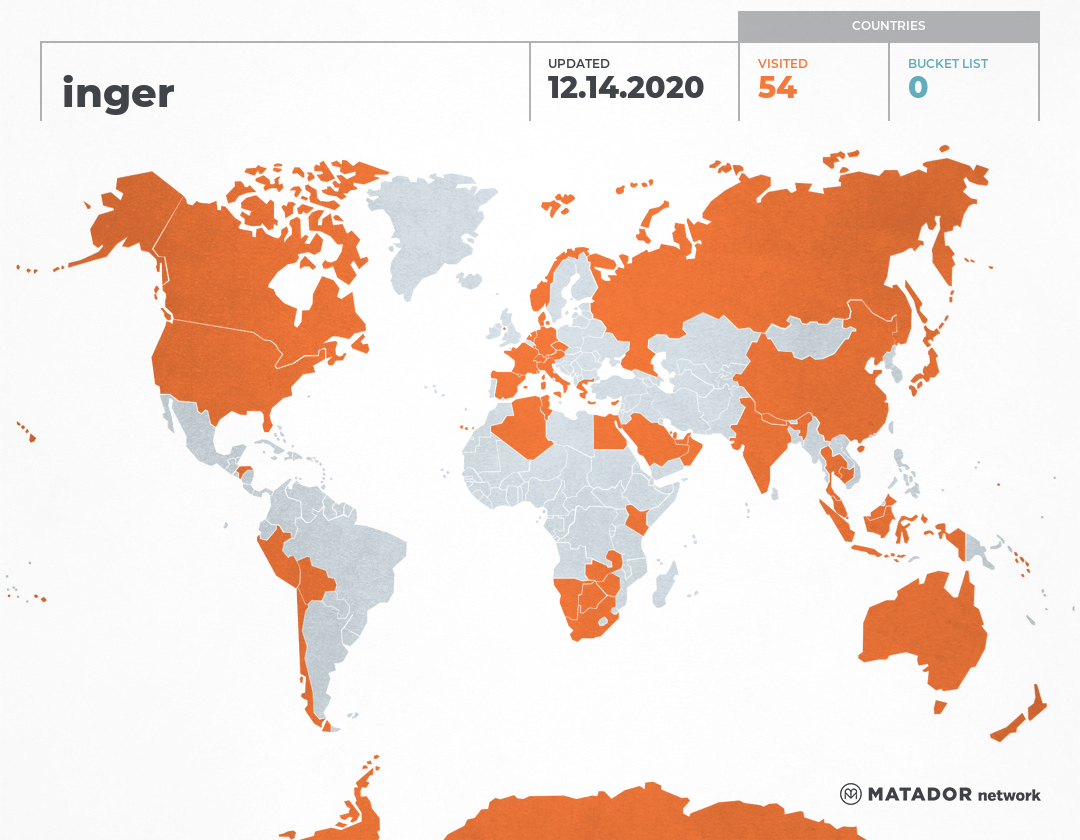 Inger’s Travel Map – Matador Network