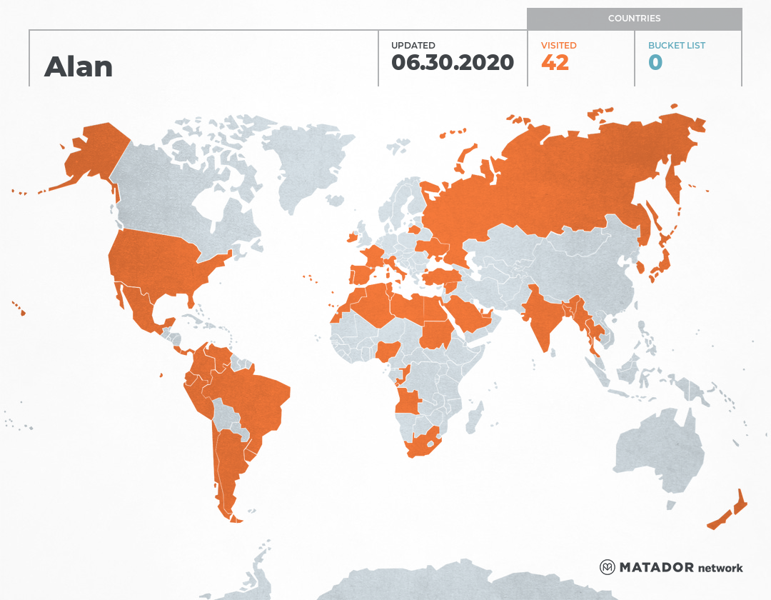 Alan’s Travel Map – Matador Network
