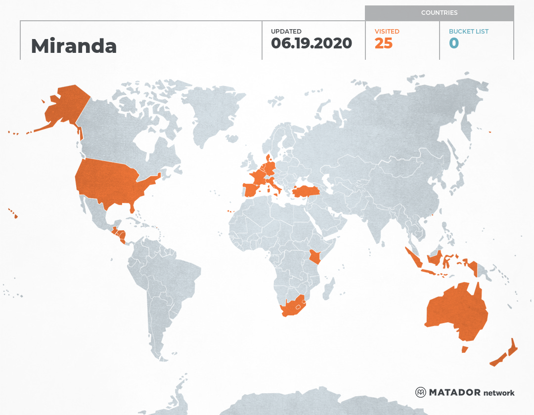 Miranda’s Travel Map – Matador Network