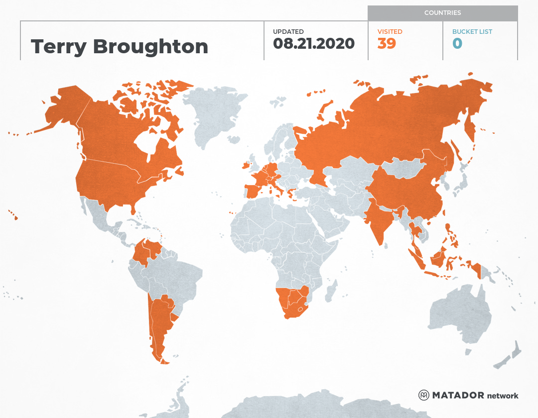Terry Broughton’s Travel Map – Matador Network