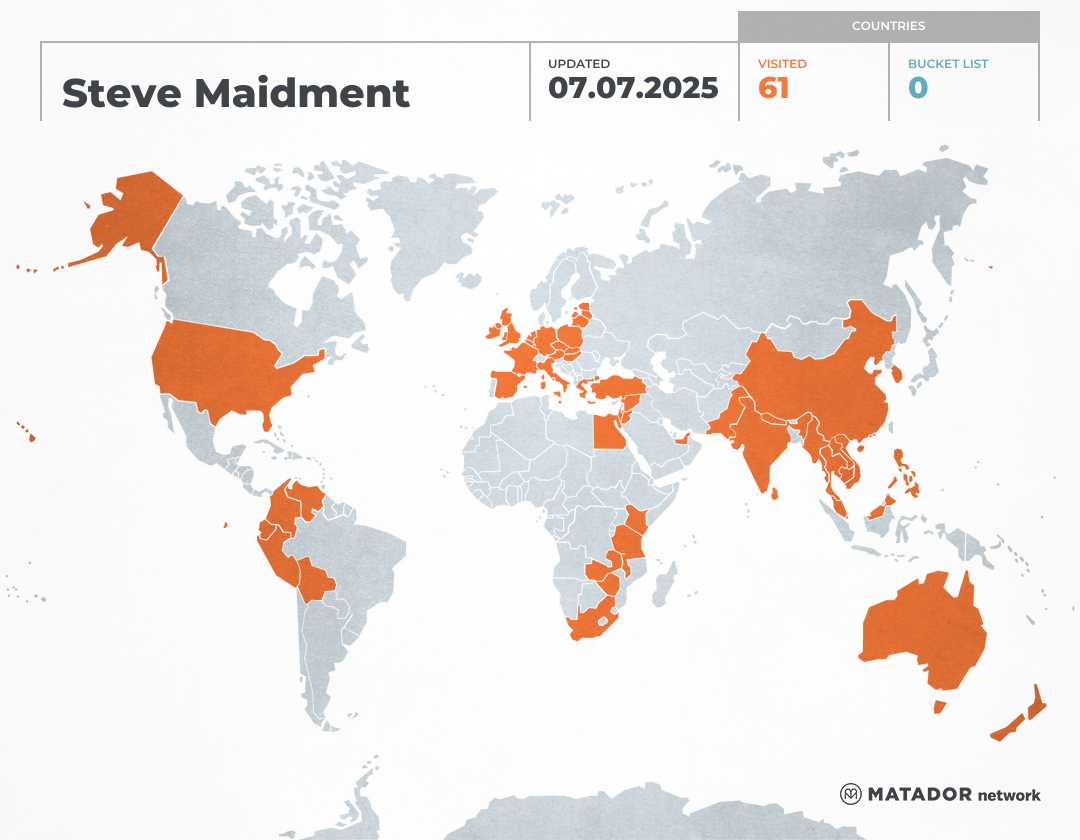 Steve Maidment’s Travel Map – Matador Network