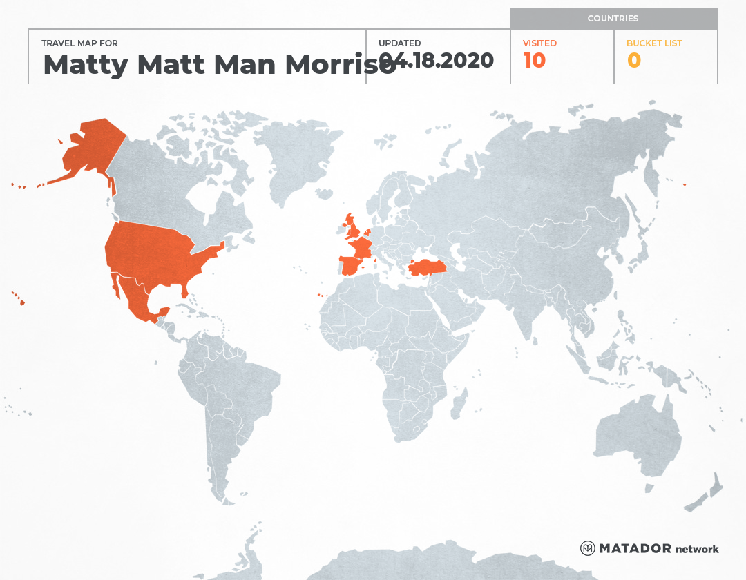 Matty Matt Man Morrison’s Travel Map – Matador Network