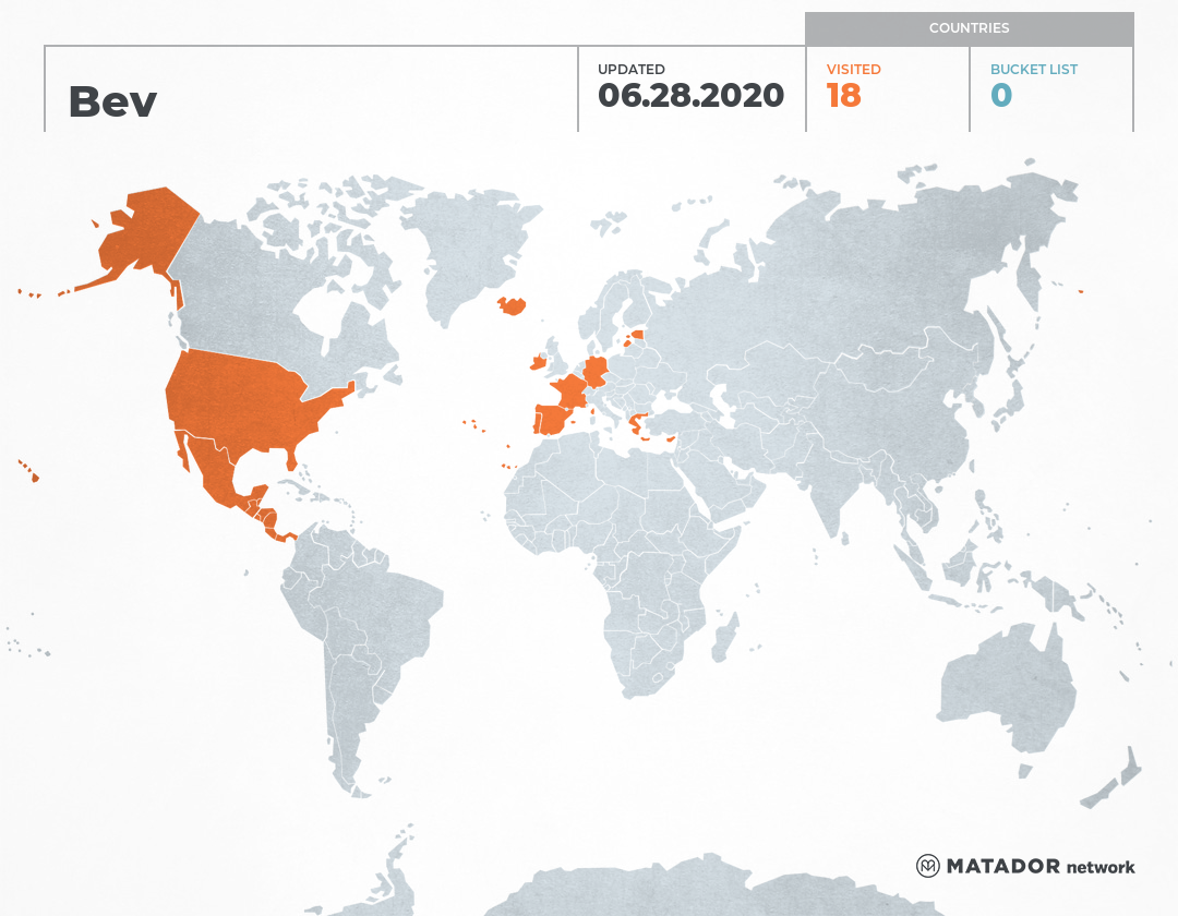 Bev’s Travel Map – Matador Network