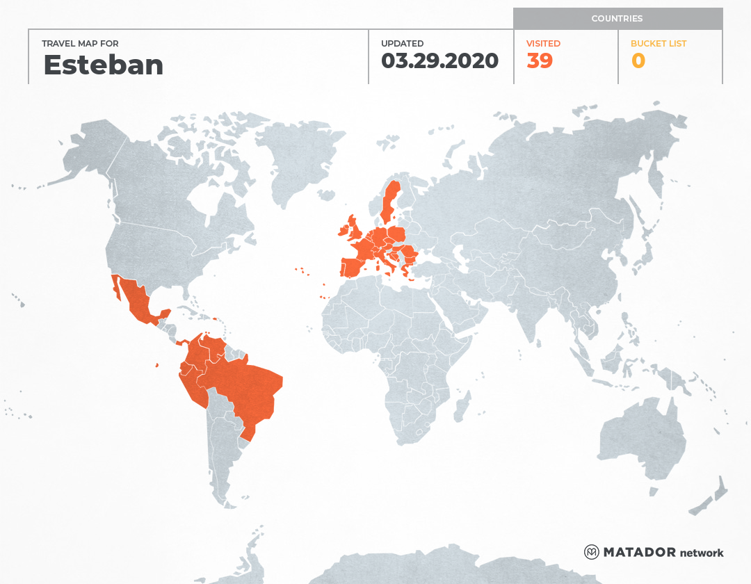 Esteban’s Travel Map – Matador Network