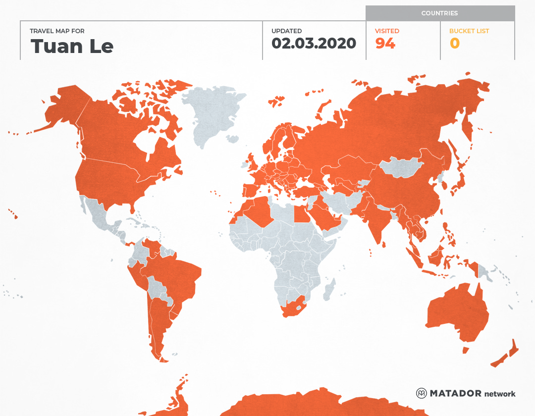Tuan Le’s Travel Map – Matador Network