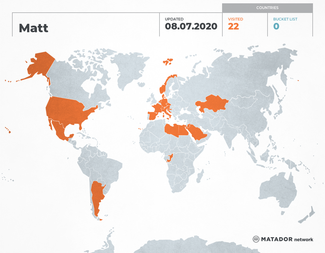 Matt’s Travel Map – Matador Network