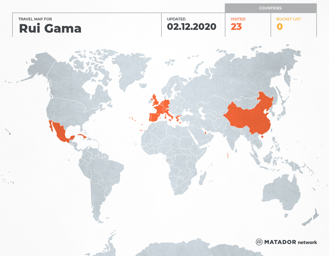 Rui Gama’s Travel Map – Matador Network