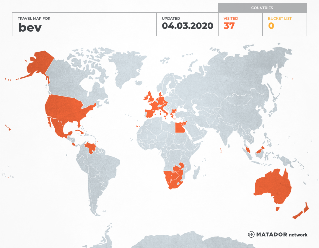 Bev’s Travel Map – Matador Network