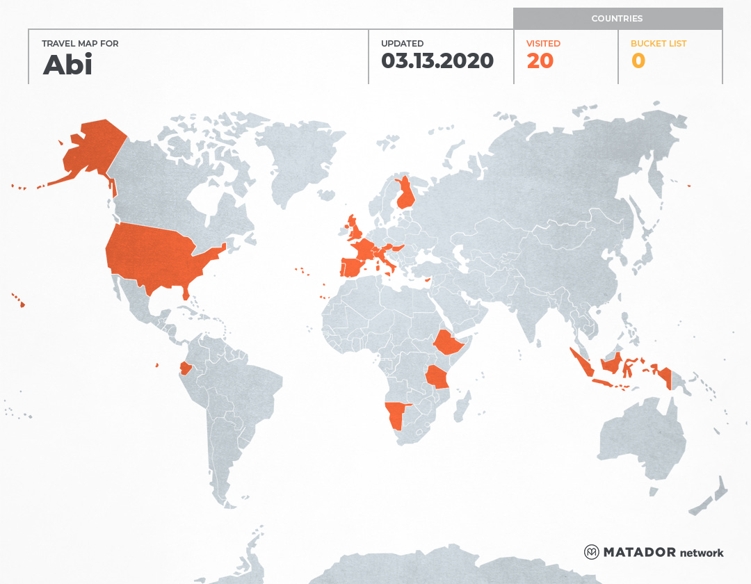 Abi’s Travel Map – Matador Network