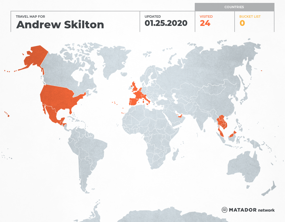 Andrew Skilton’s Travel Map – Matador Network