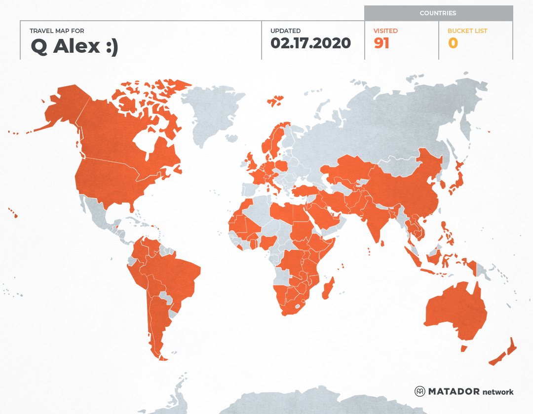 Q Alex :)’S Travel Map – Matador Network
