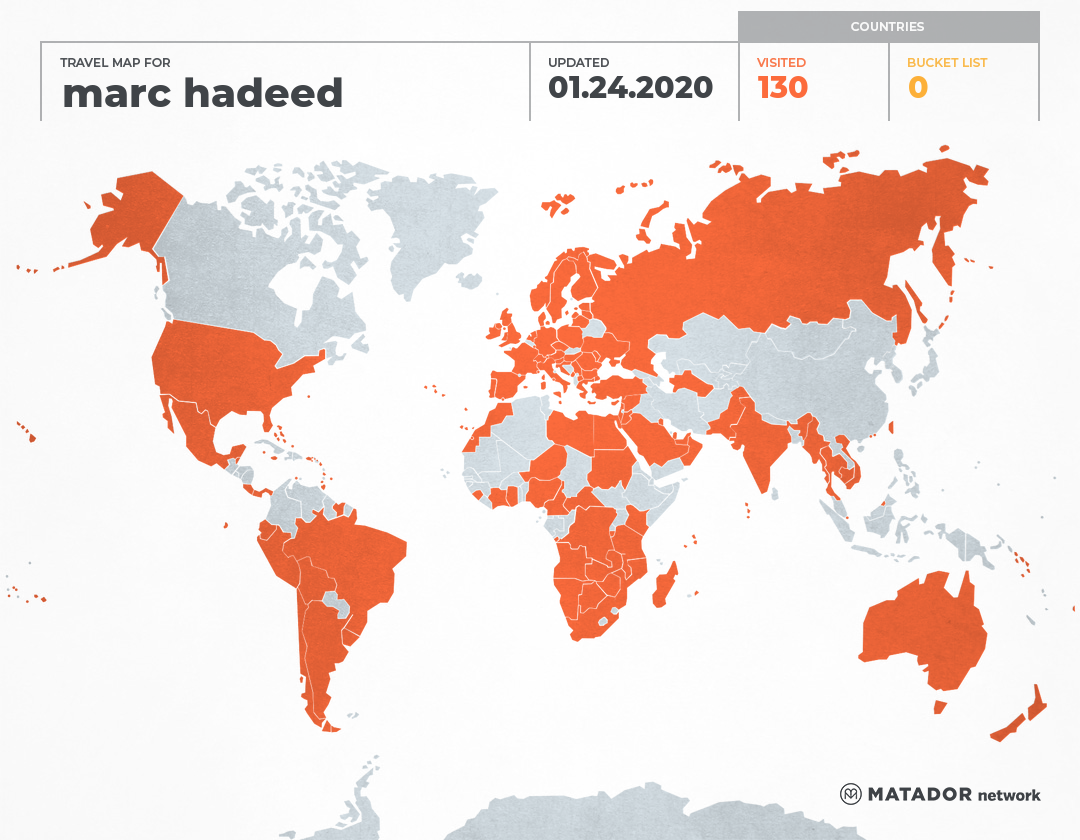 Marc Hadeed’s Travel Map – Matador Network