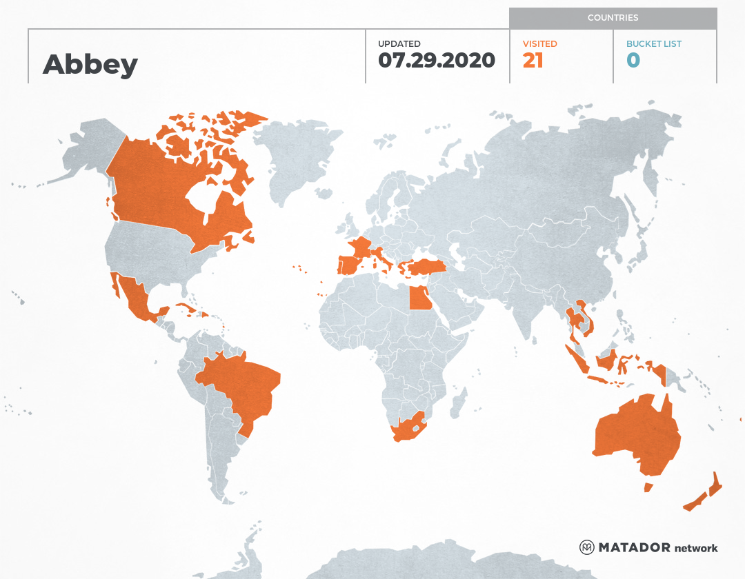 Abbey’s Travel Map – Matador Network