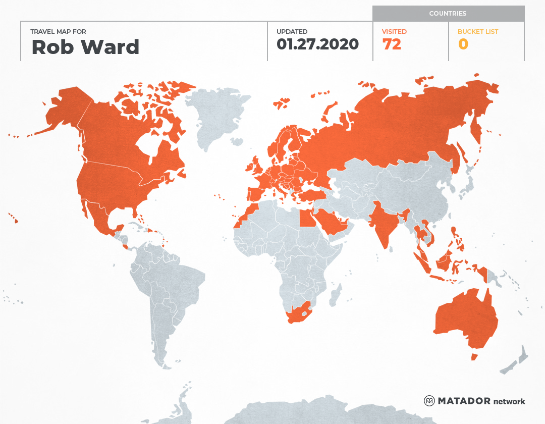 Rob Ward’s Travel Map – Matador Network