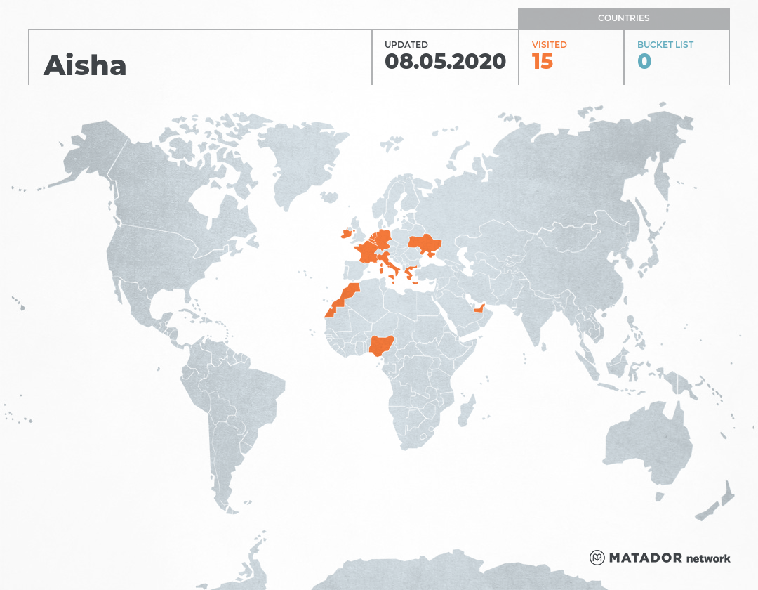 Aisha’s Travel Map – Matador Network