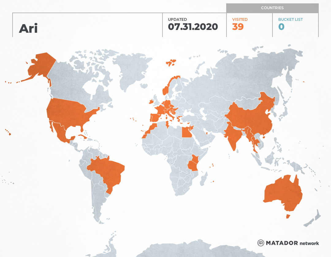 Ari’s Travel Map – Matador Network