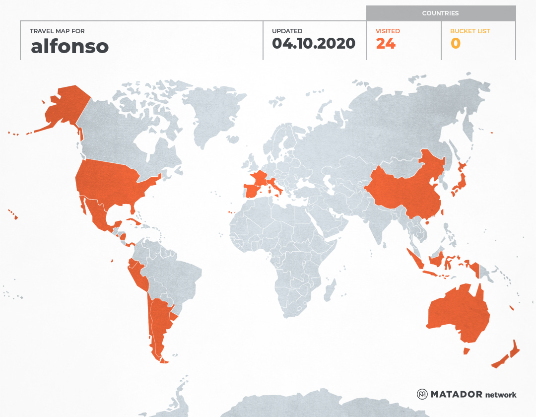 Alfonso’s Travel Map – Matador Network