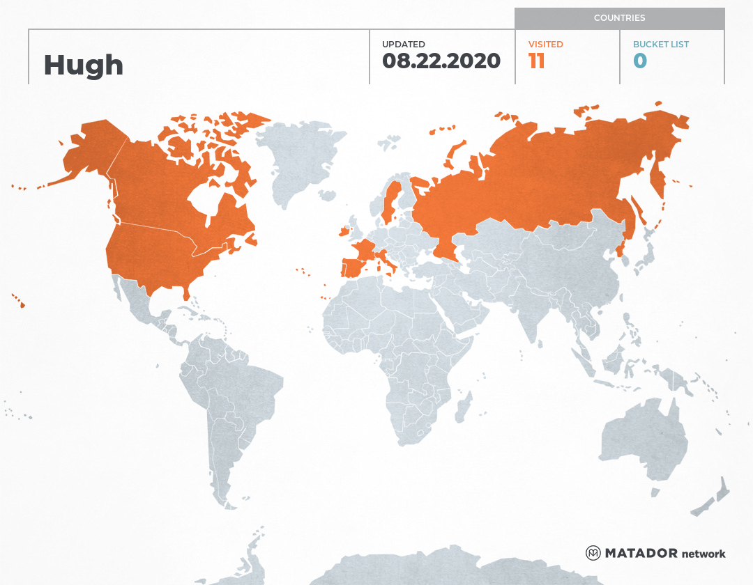 Hugh’s Travel Map – Matador Network