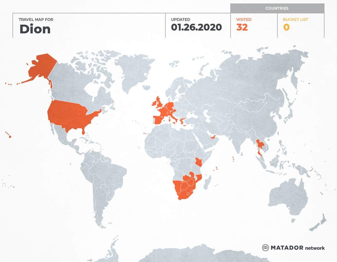 Dion’s Travel Map – Matador Network