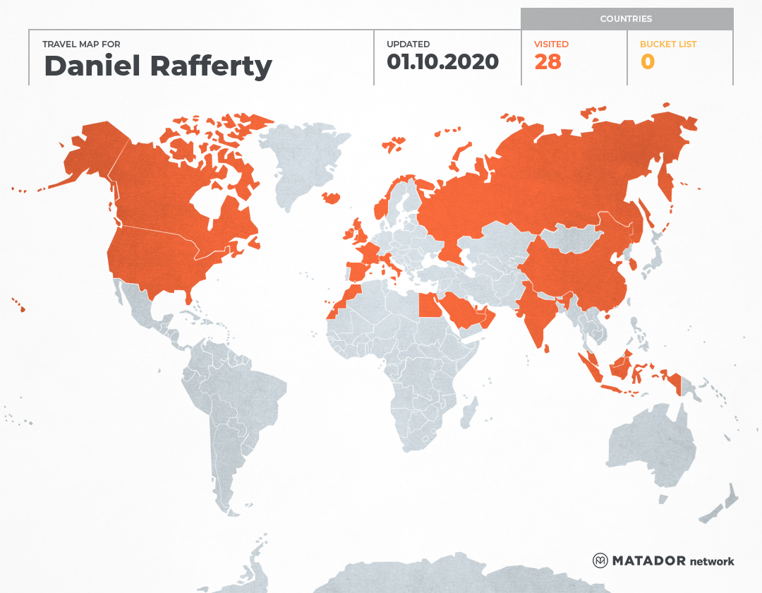 Daniel Rafferty’s Travel Map – Matador Network