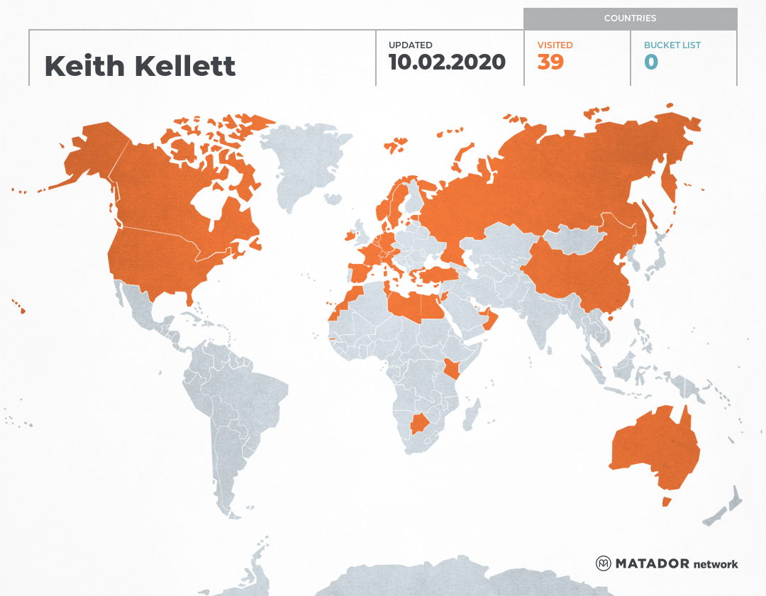 Keith Kellett’s Travel Map – Matador Network