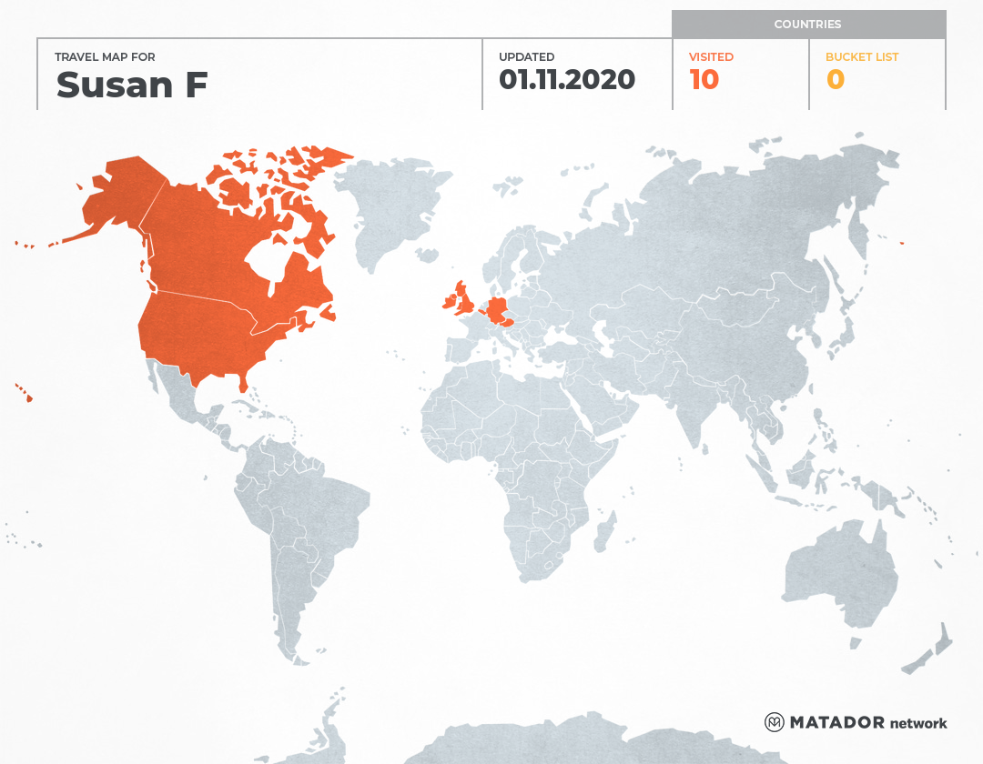 Susan F’s Travel Map – Matador Network