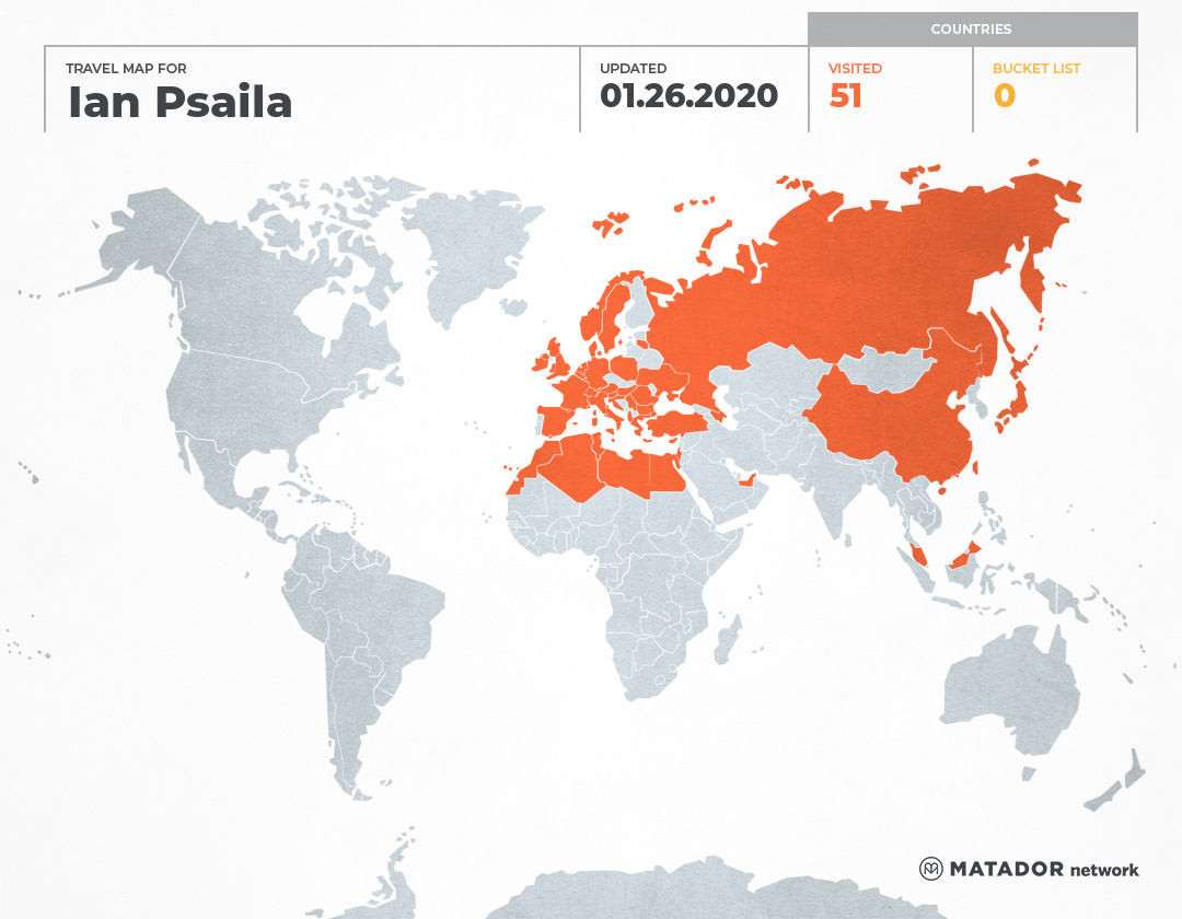 Ian Psaila’s Travel Map – Matador Network