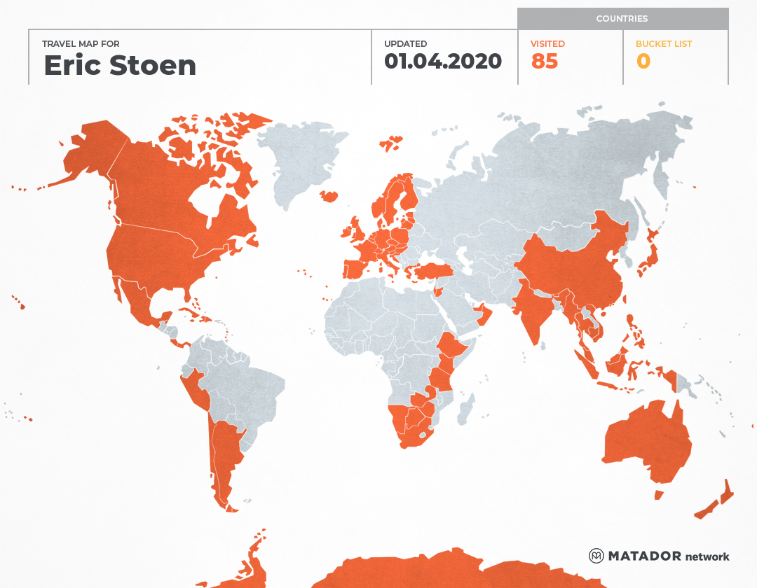 Eric Stoen’s Travel Map – Matador Network