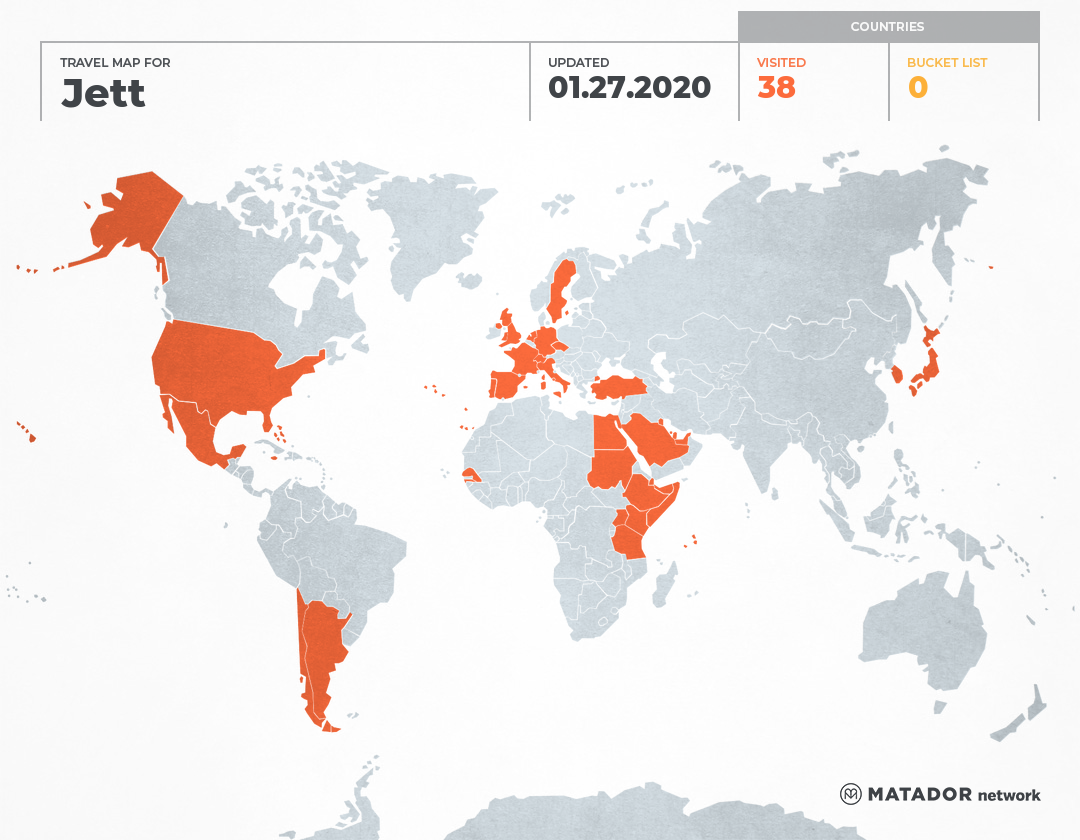 Jett’s Travel Map – Matador Network