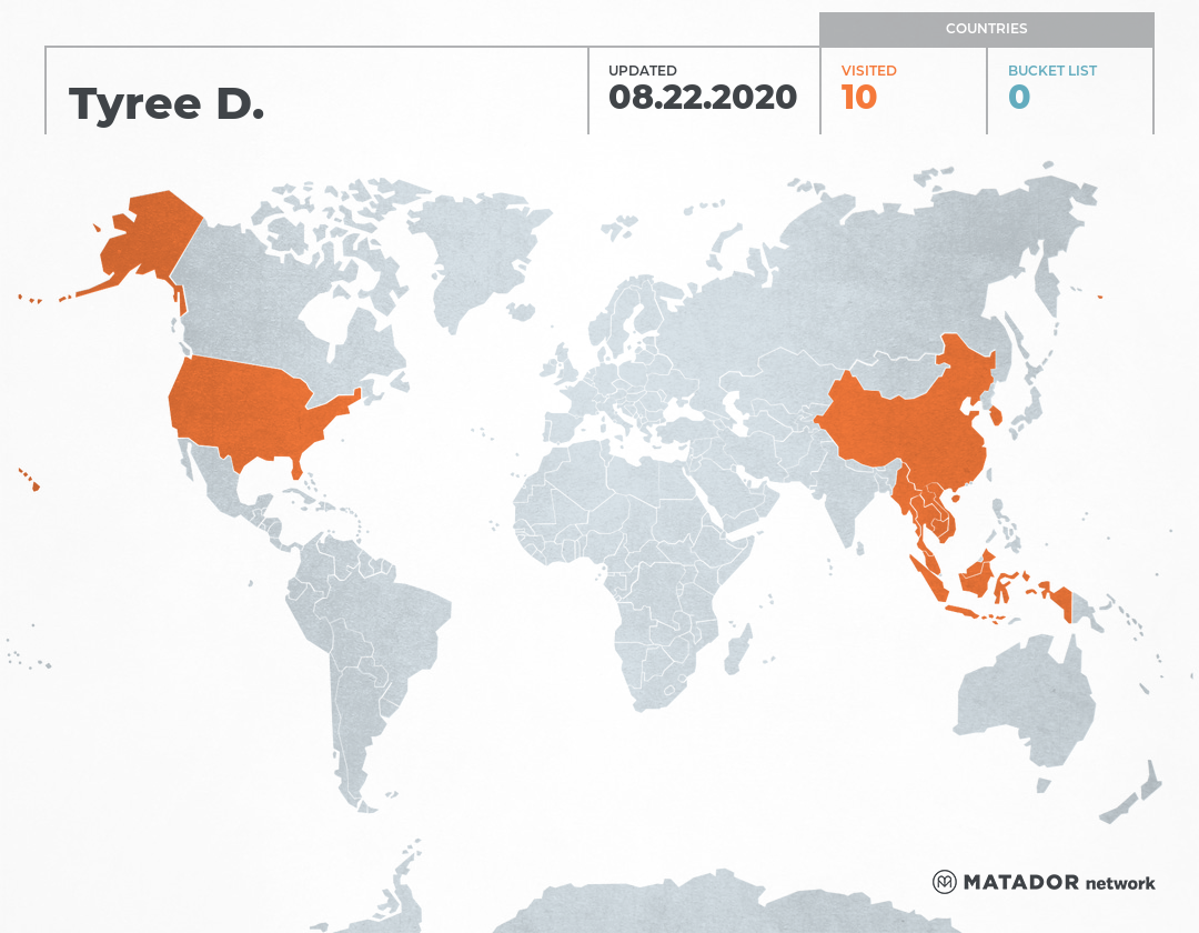 Tyree D.’s Travel Map – Matador Network