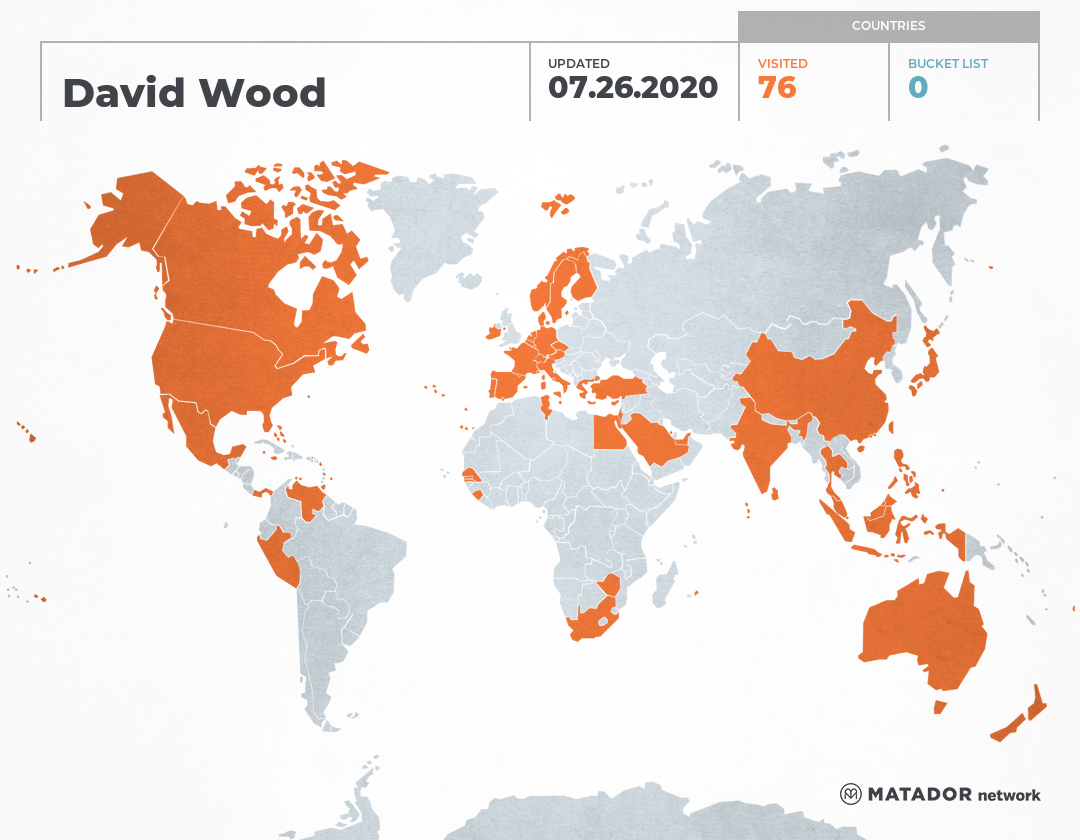 David Wood’s Travel Map – Matador Network