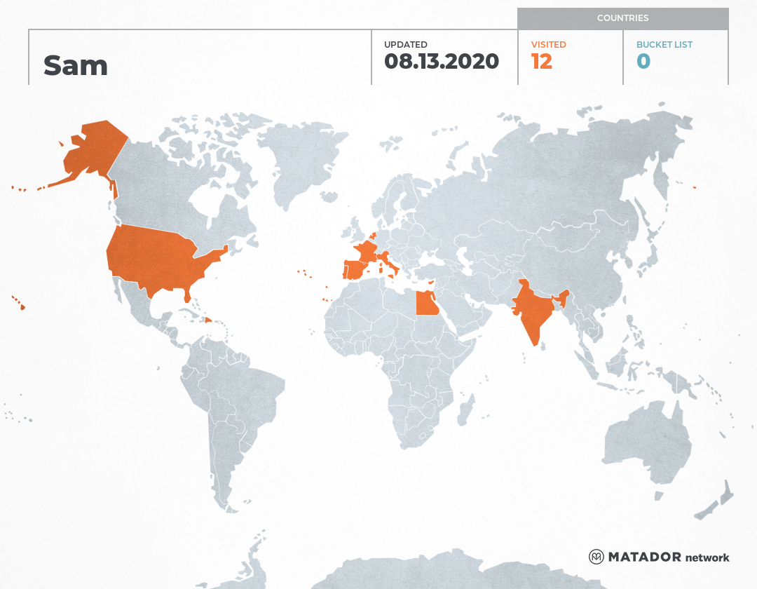 Sam’s Travel Map – Matador Network