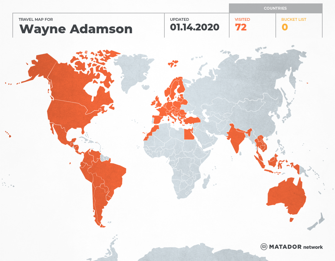 Wayne Adamson’s Travel Map – Matador Network