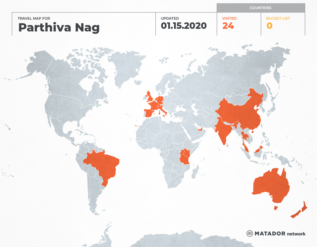 Parthiva Nag’s Travel Map – Matador Network