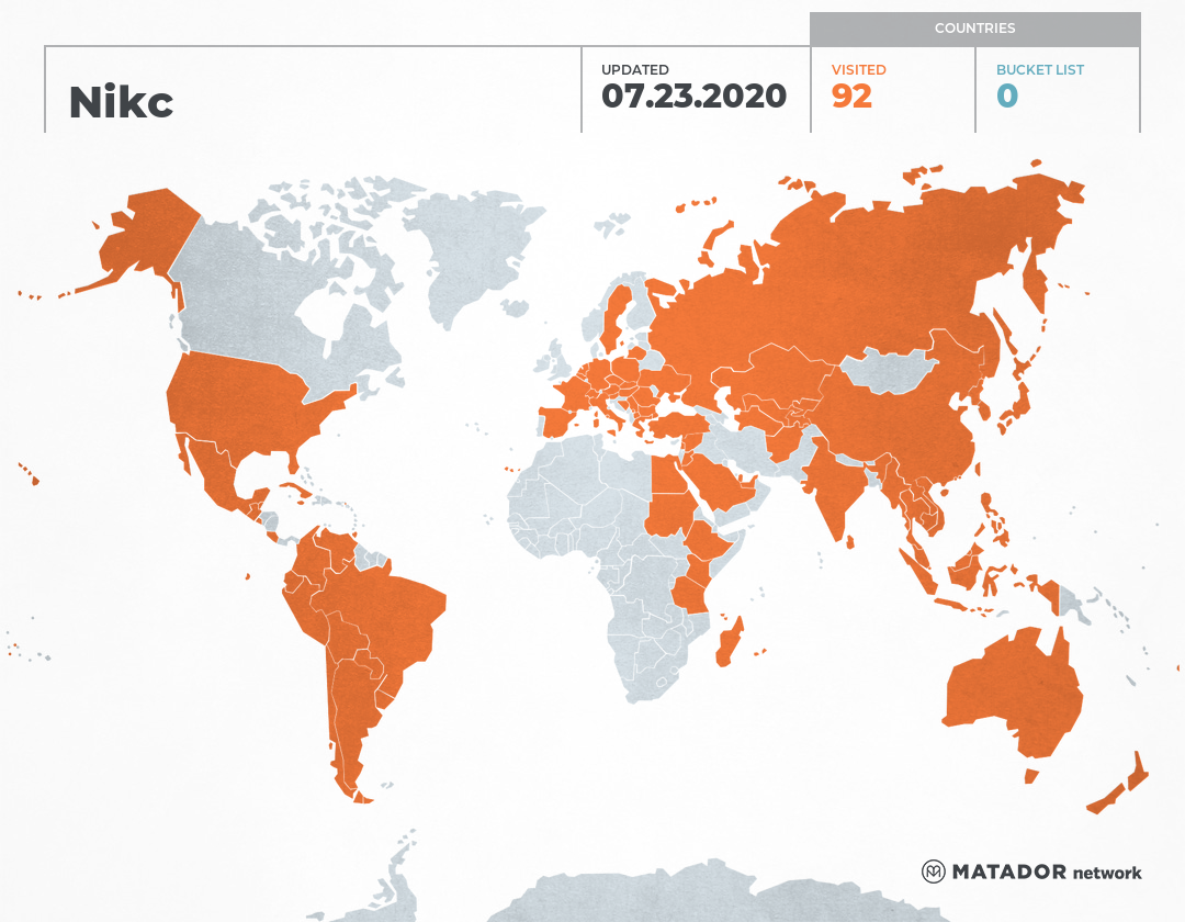 Nikc’s Travel Map – Matador Network