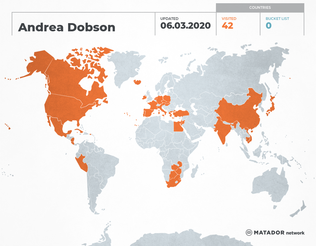 Andrea Dobson’s Travel Map – Matador Network