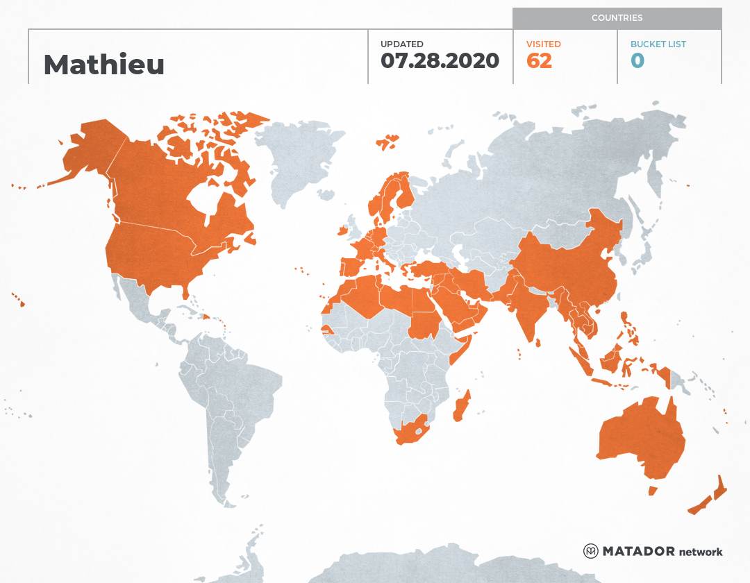 Mathieu’s Travel Map – Matador Network