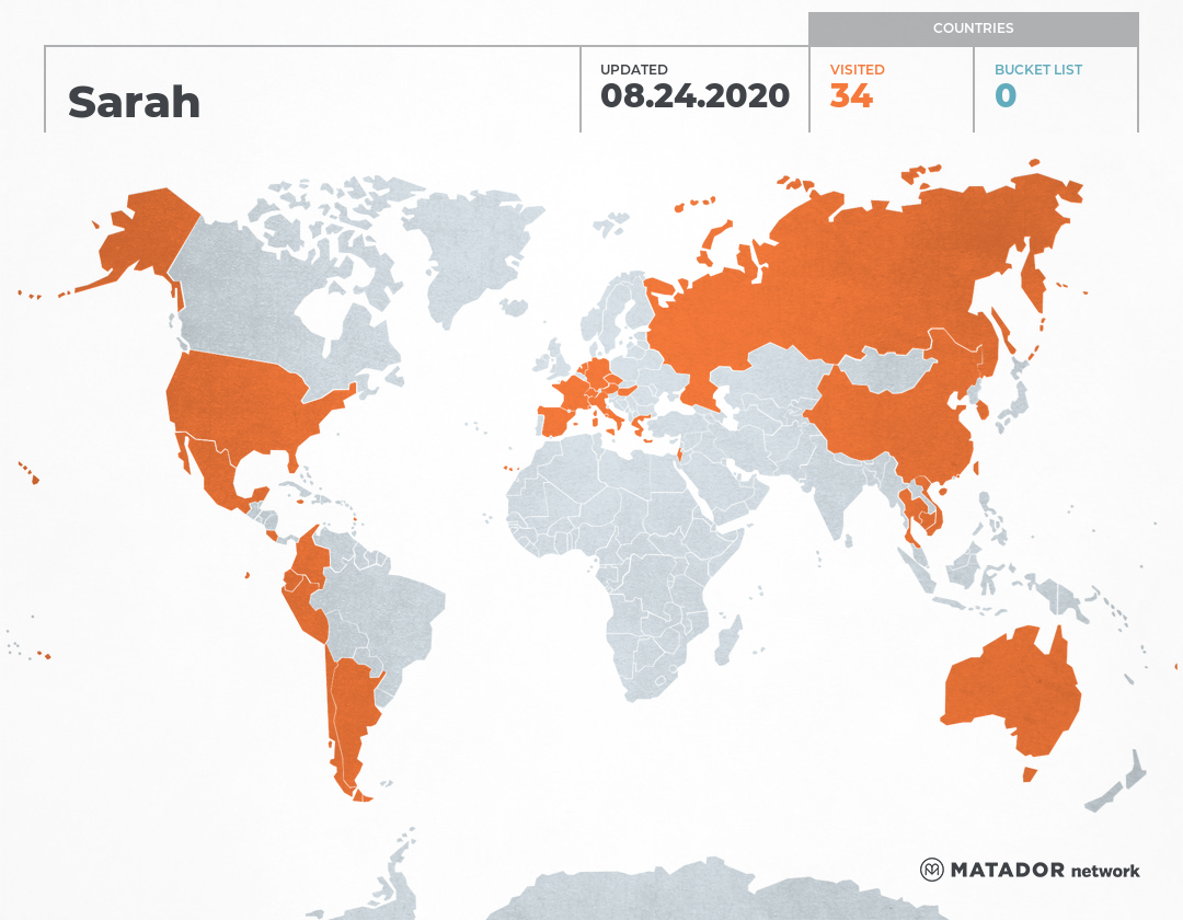 Sarah’s Travel Map – Matador Network