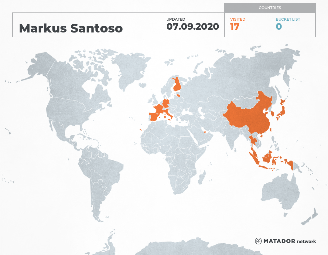 Markus Santoso’s Travel Map – Matador Network