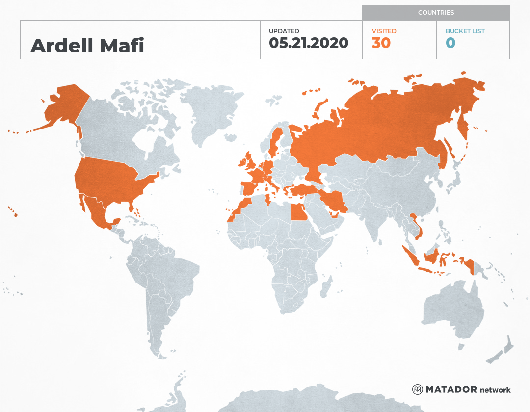 Ardell Mafi’s Travel Map – Matador Network
