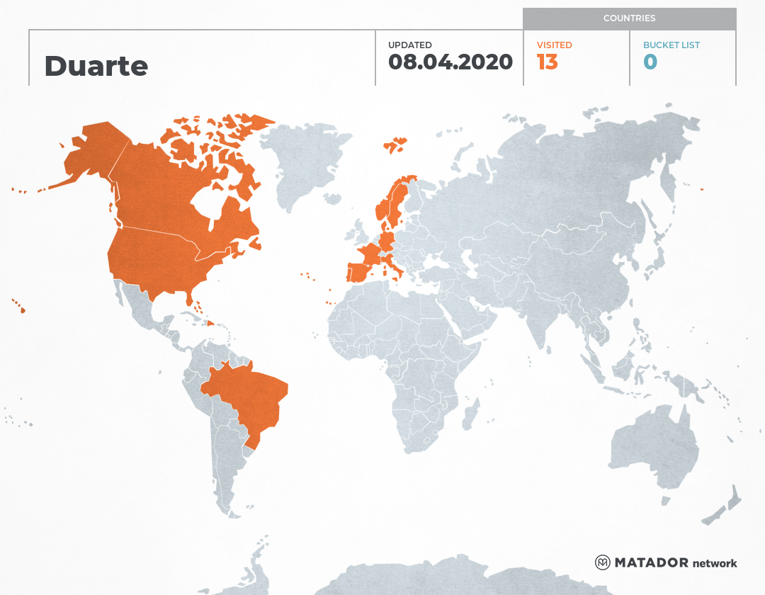Duarte’s Travel Map – Matador Network