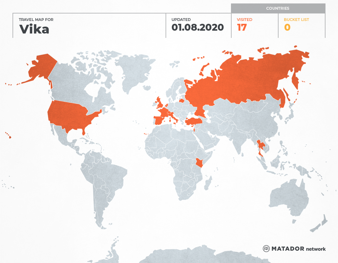 Vika’s Travel Map – Matador Network