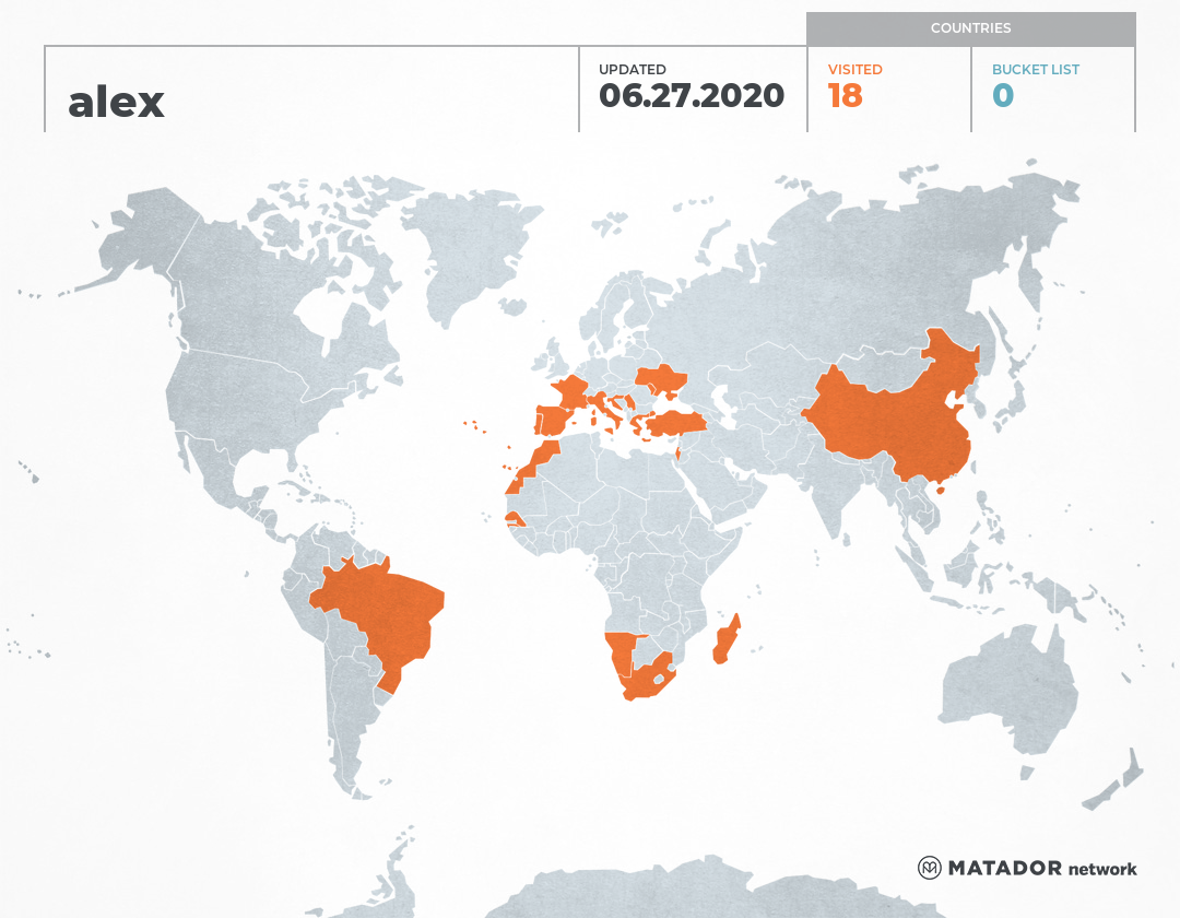 Alex’s Travel Map – Matador Network