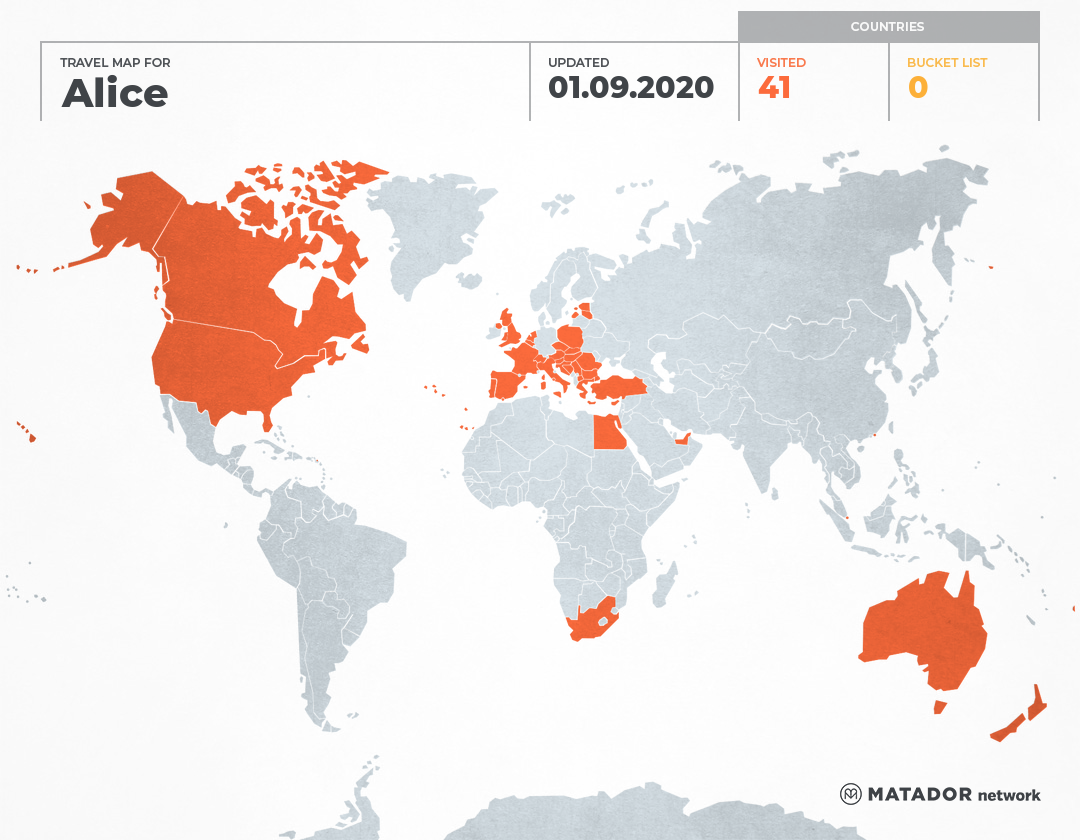 Alice’s Travel Map – Matador Network