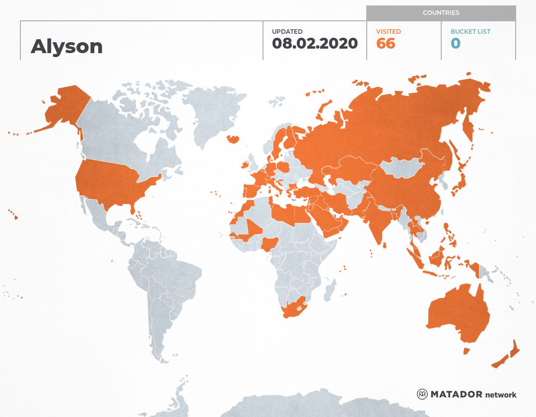 Alyson’s Travel Map – Matador Network