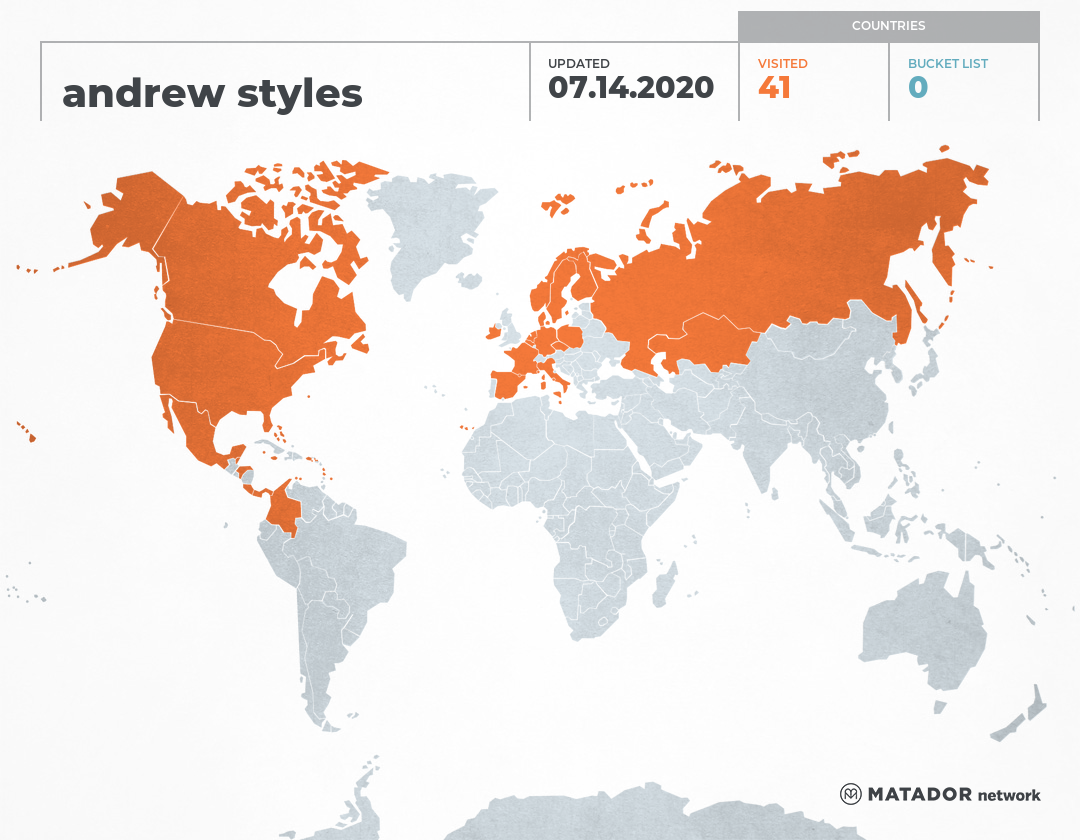 Andrew Styles’s Travel Map – Matador Network
