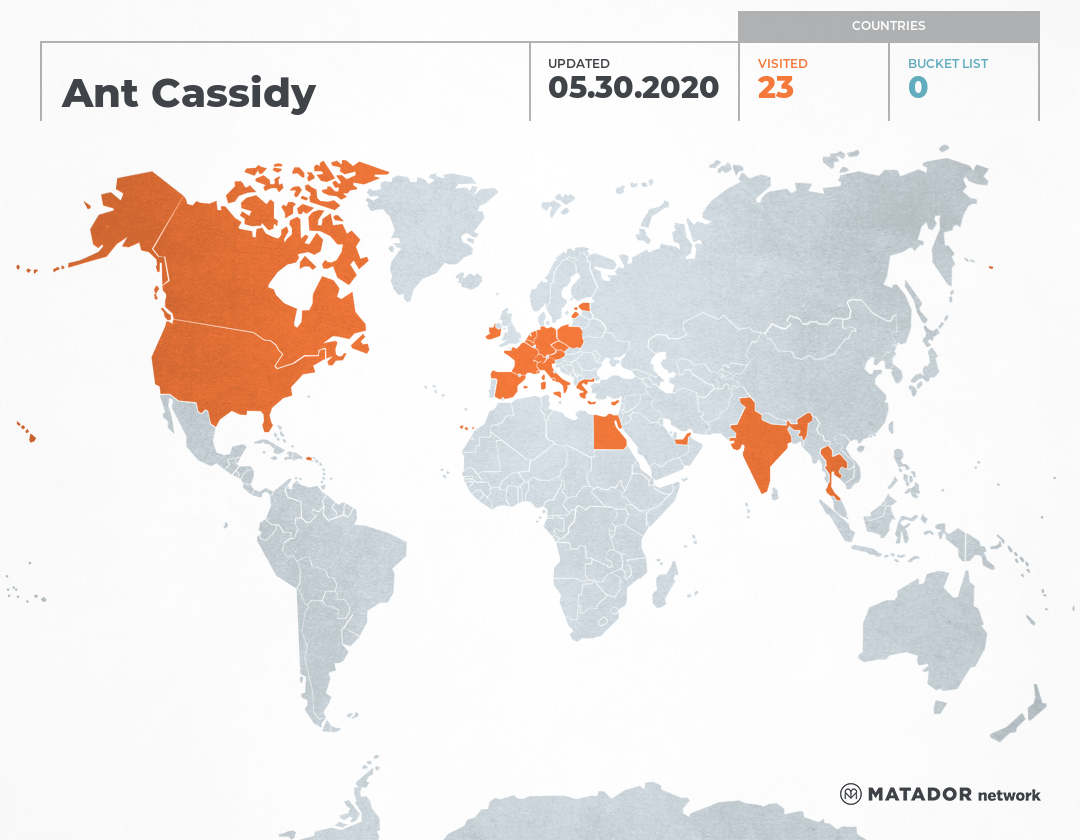 Ant Cassidy’s Travel Map – Matador Network