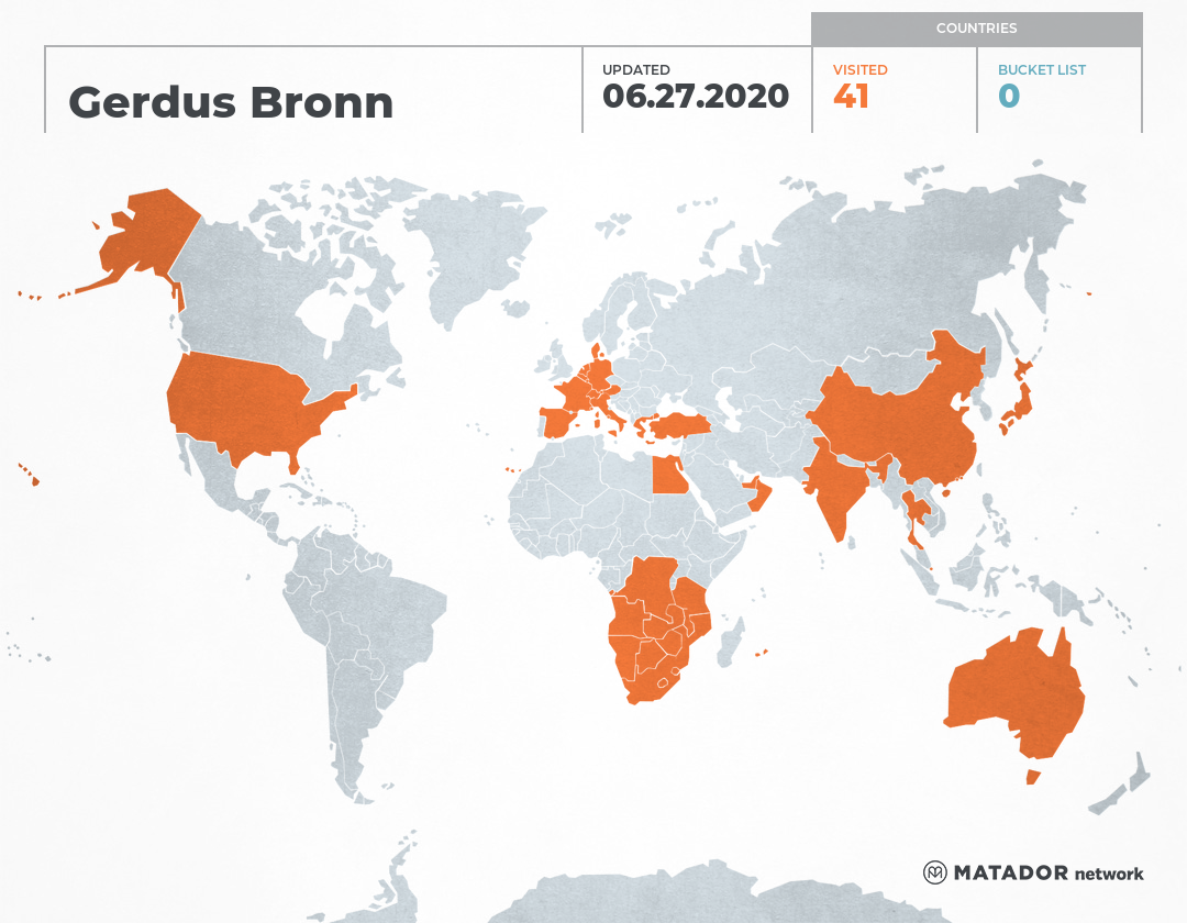 Gerdus Bronn’s Travel Map – Matador Network