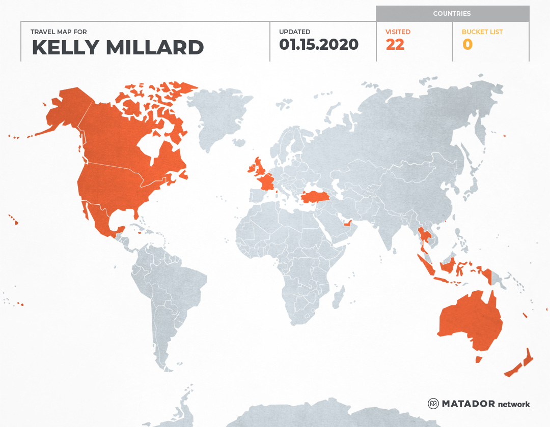 KELLY MILLARD’s Travel Map – Matador Network